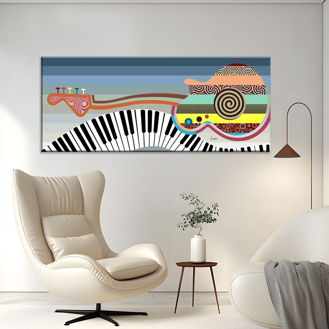 Large Music Wall Decor, Guitar Piano Canvas Pop Art - Etsy Canada
