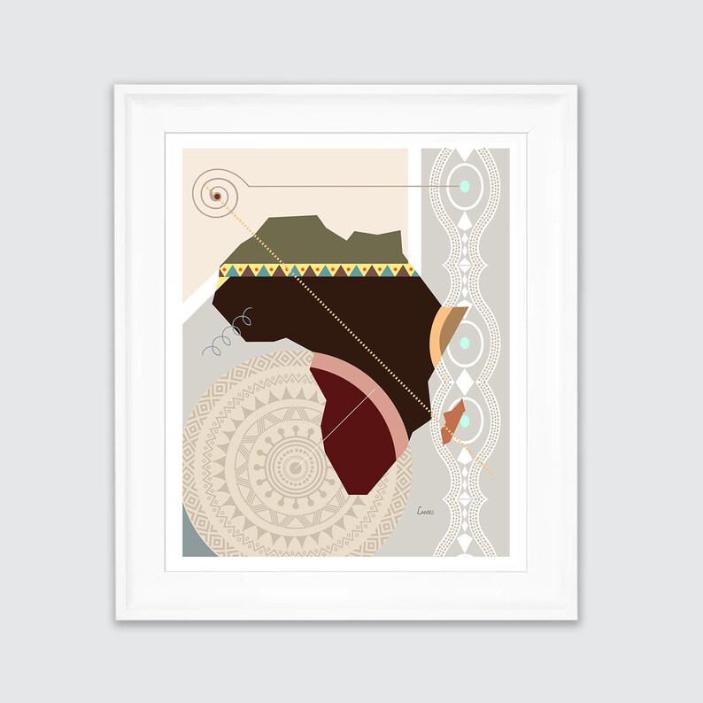 African Map Art Afrocentric Print Pro Black Decor Wall Poster - Etsy