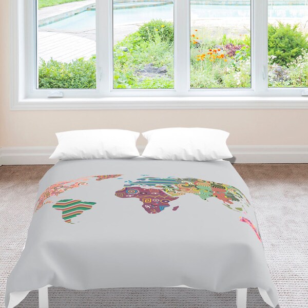 World Map Bedding - Etsy