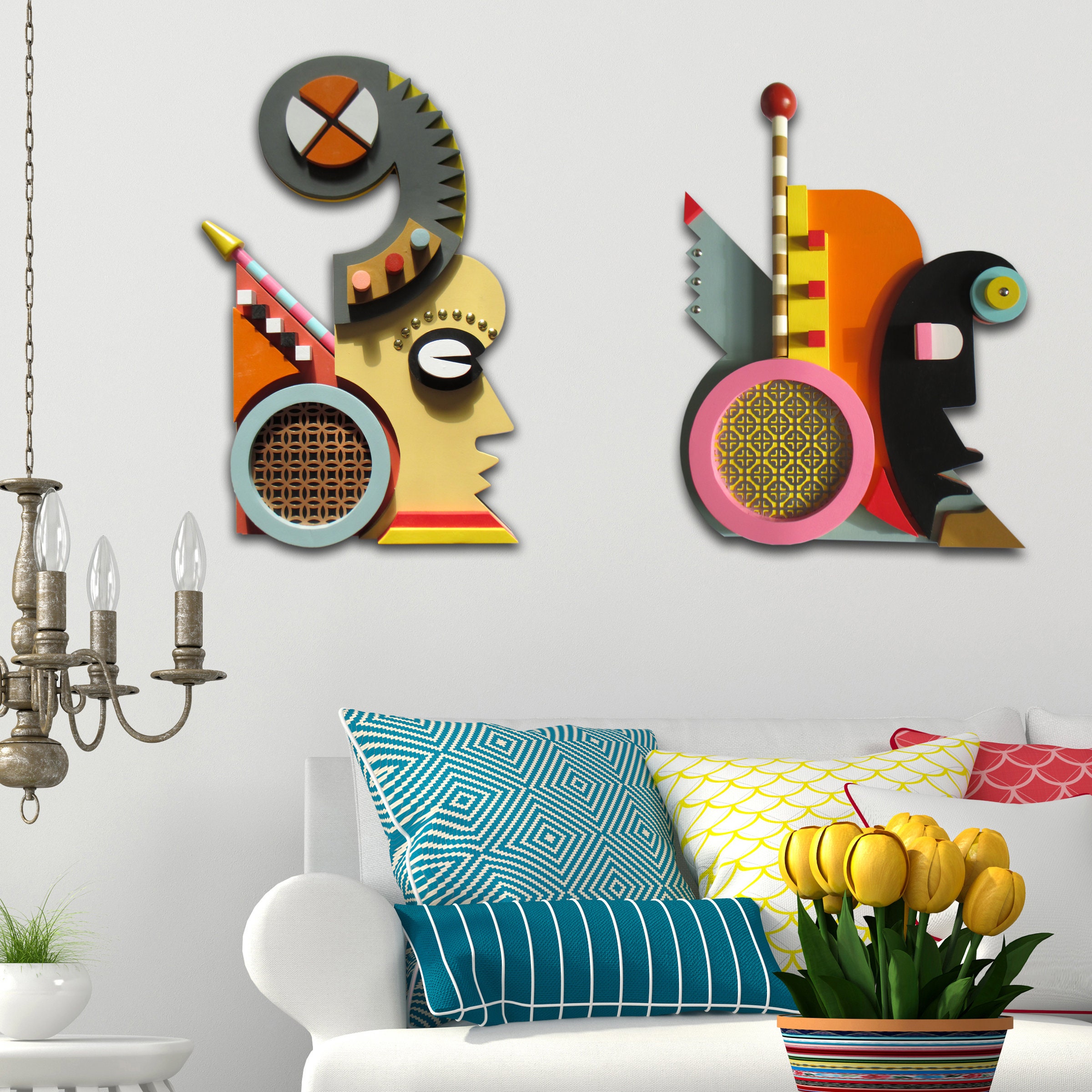 Modern African Mask, Traditional Painting Afrocentric Sculpture ...