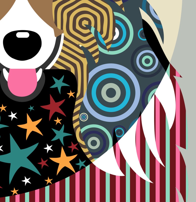 Rough Collie Wall Art Gift Dog Pop Art Print - Etsy