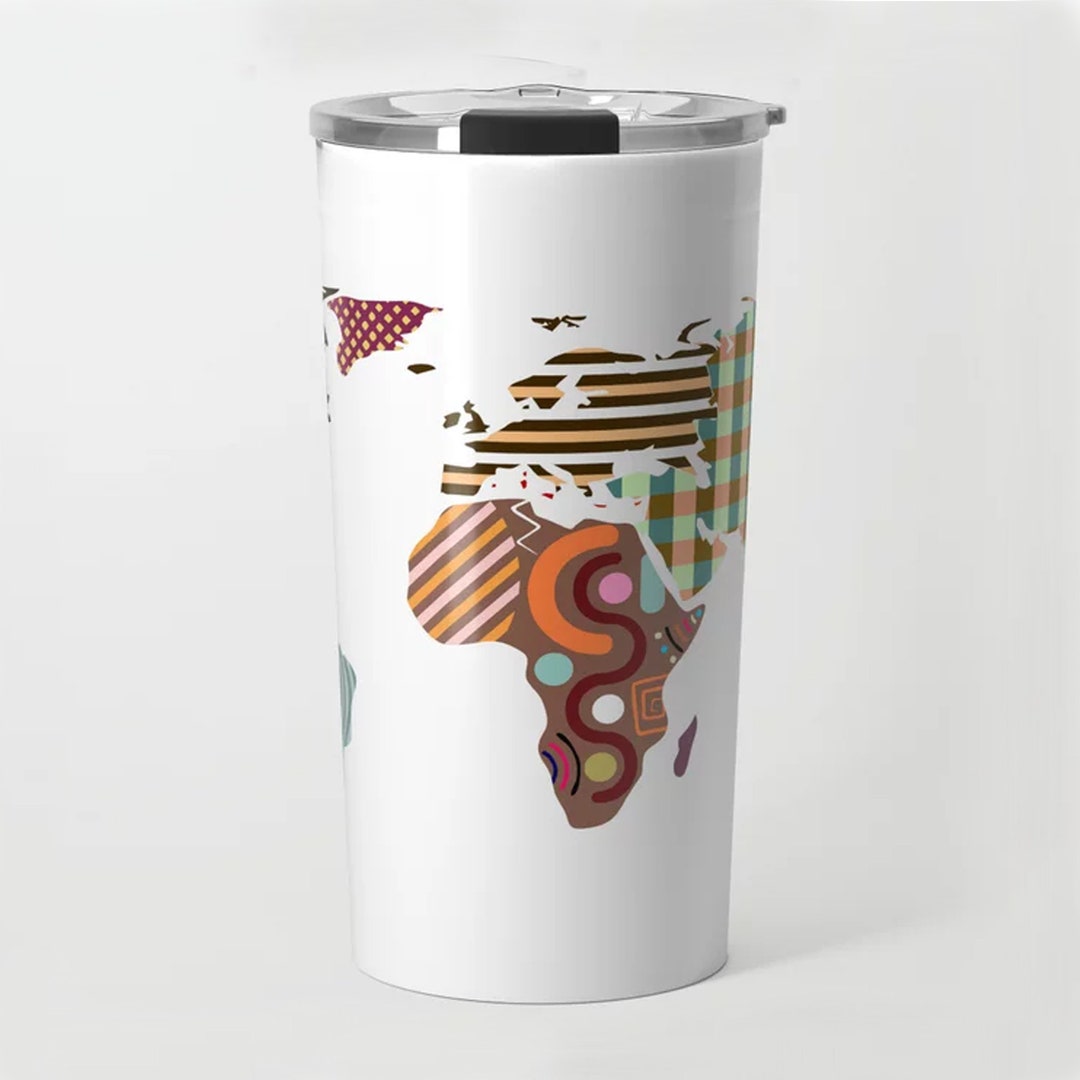 World Map Travel Mug, Metal Mug Tumbler - Etsy