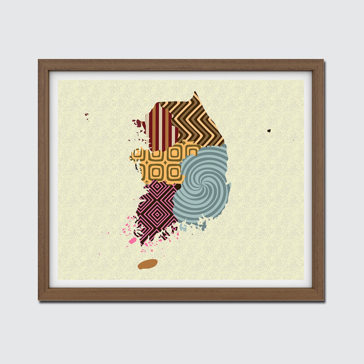 South Korea Map Art Print Poster Seoul Asia Painting Gift - Etsy Canada