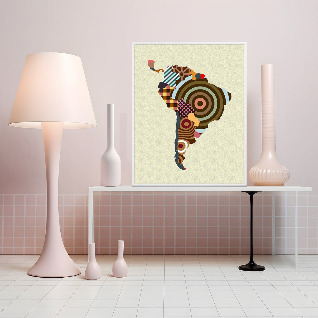 South America Map Art Print Latin America Poster - Etsy