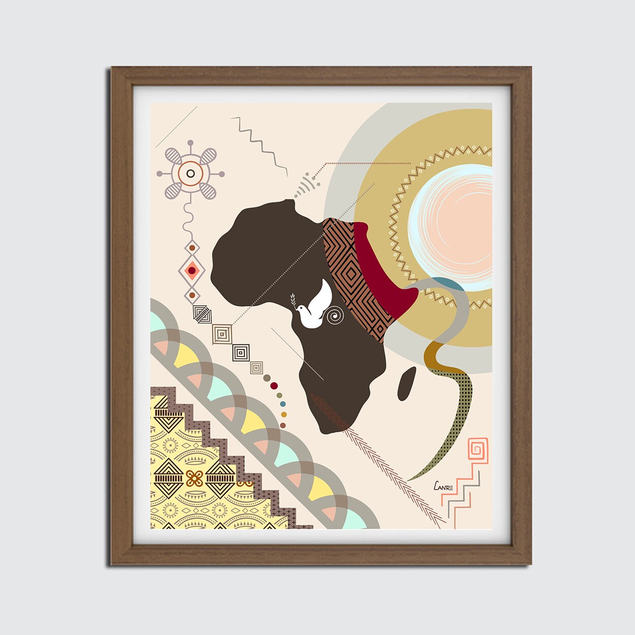 African Map Art Print Pro Back Art Afrocentric Decor Painting | Etsy