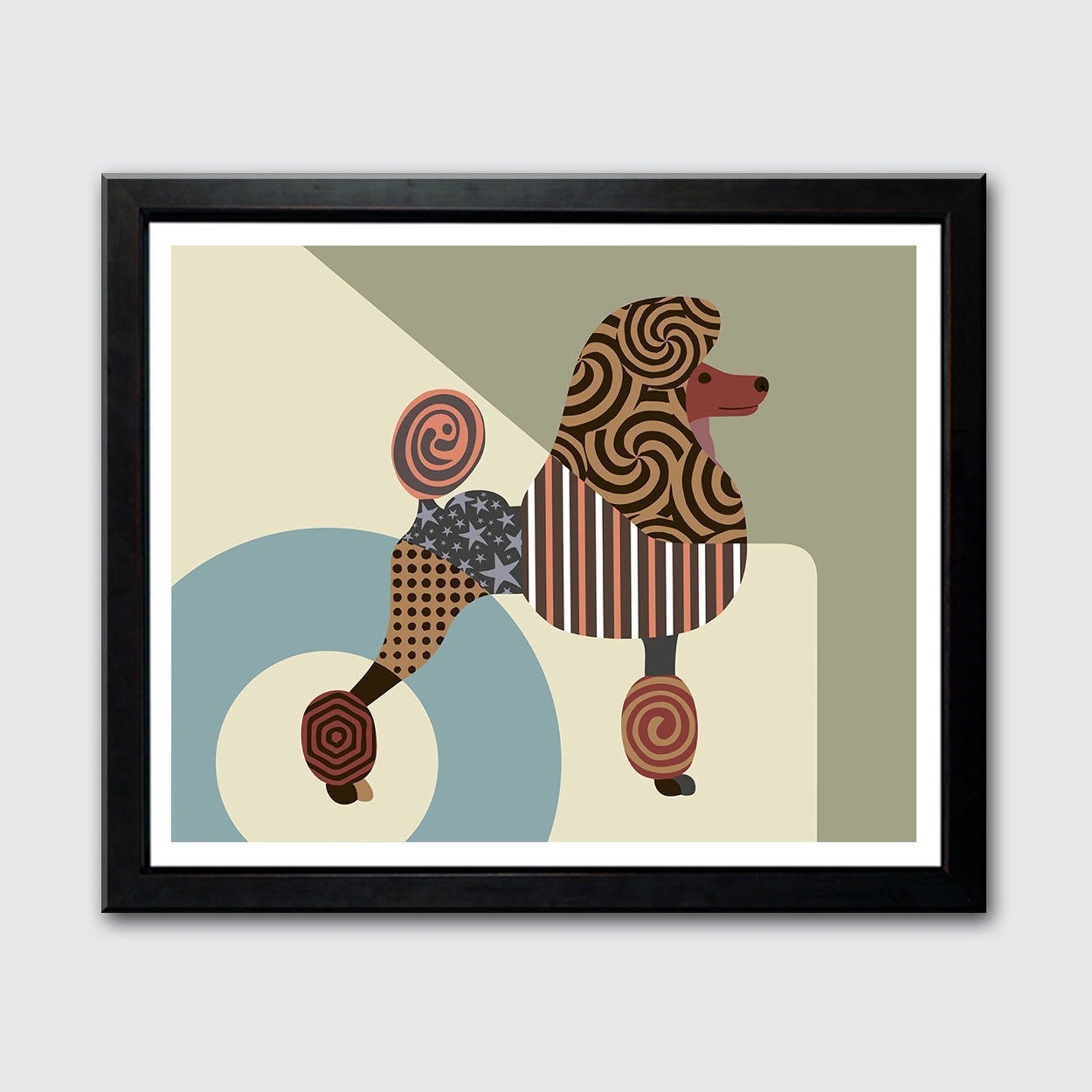 Poodle Art Print Dog Poster Pet Portrait Wall Decor - Etsy