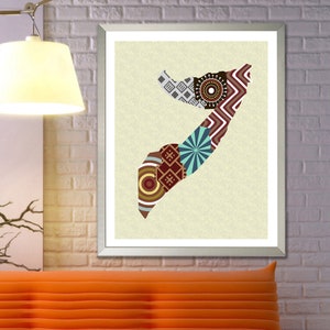 Somalia Map Art Print Wall Decor, Somalia Poster, Mogadishu African Art ...