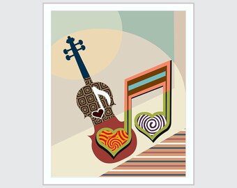 Strings Fine Art Print Violin Drawing Print Violinist Art - Etsy