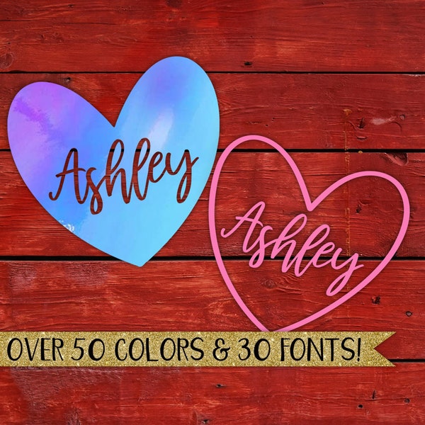 Custom Heart Stickers - Etsy