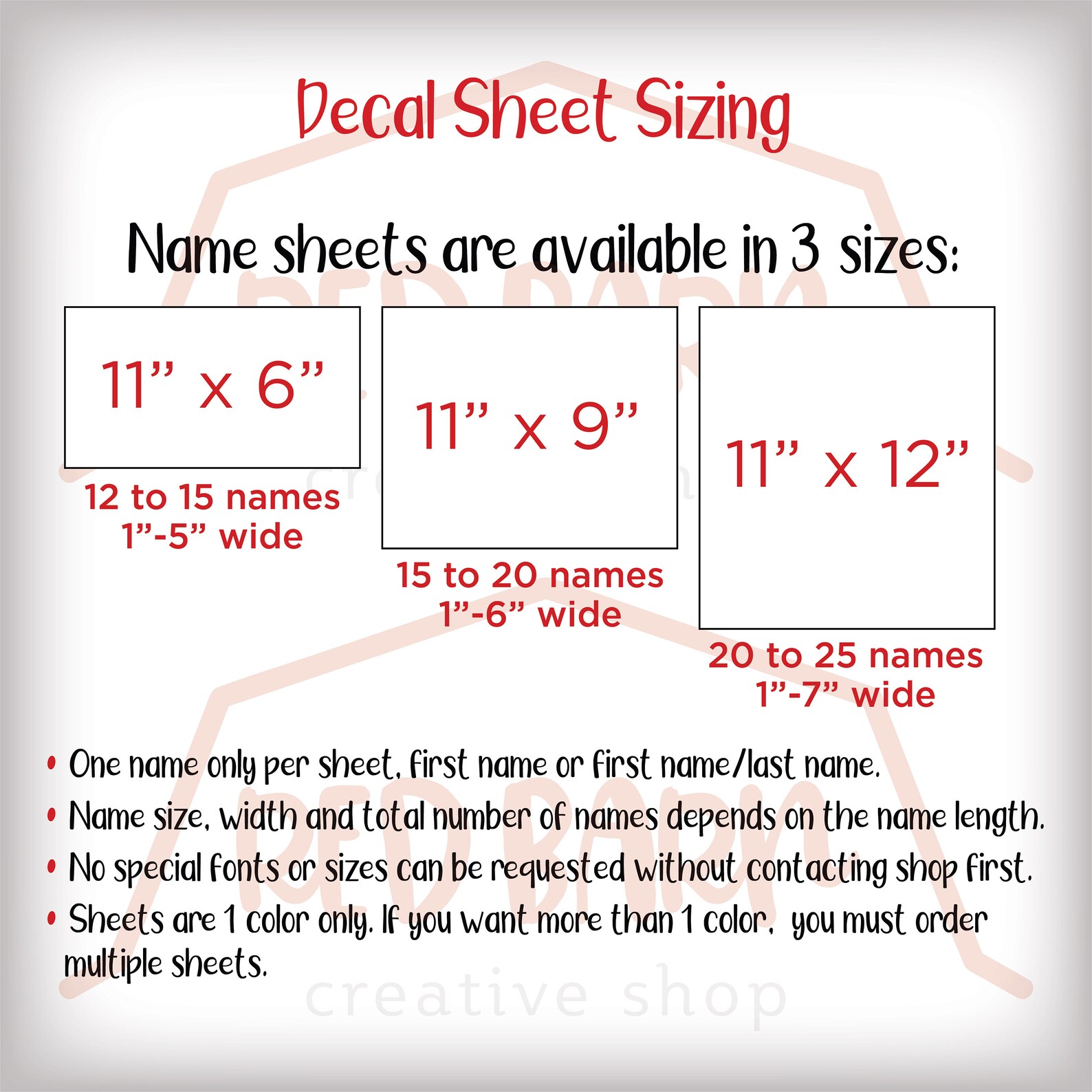 Name Decal Sheet Vinyl Decal Name Sheet Name Sticker Sheet | Etsy