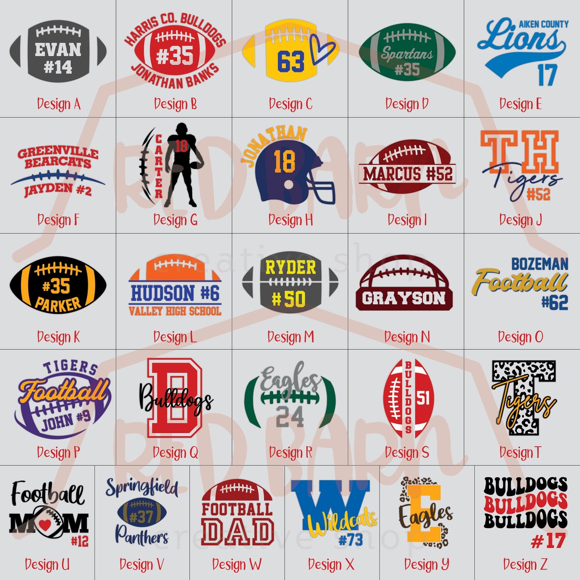 Football Decal, Football Sticker, School Spirit Decal, Football Name ...