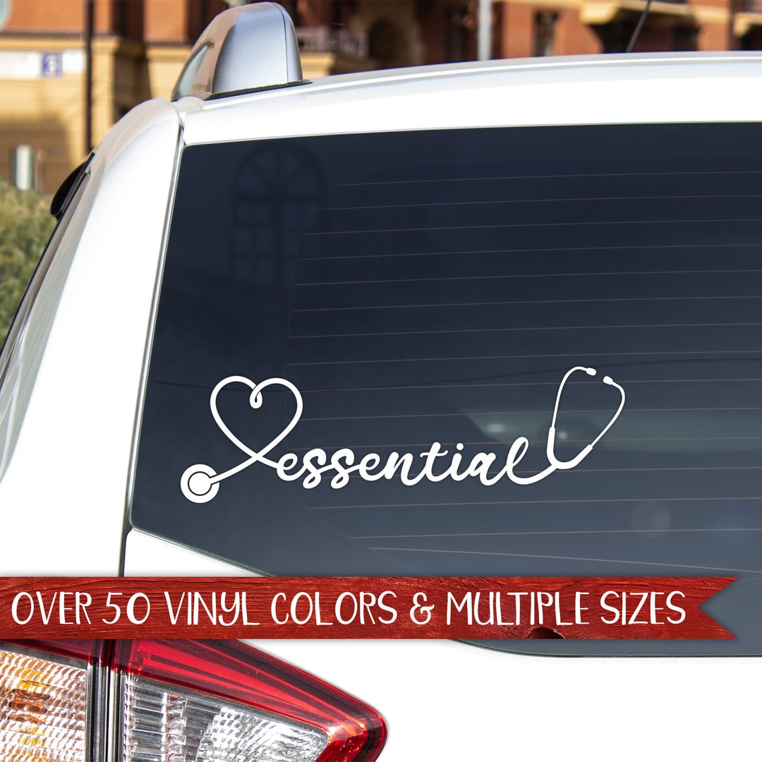 Essential Stethoscope Car Decal, Healthcare Worker, Vinyl Window Decal ...