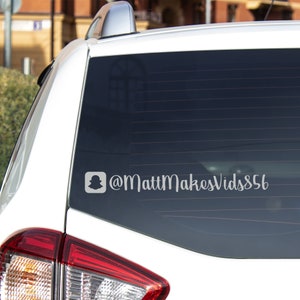 Instagram Decal Snapchat Sticker Instagram Label Username Car Decal ...