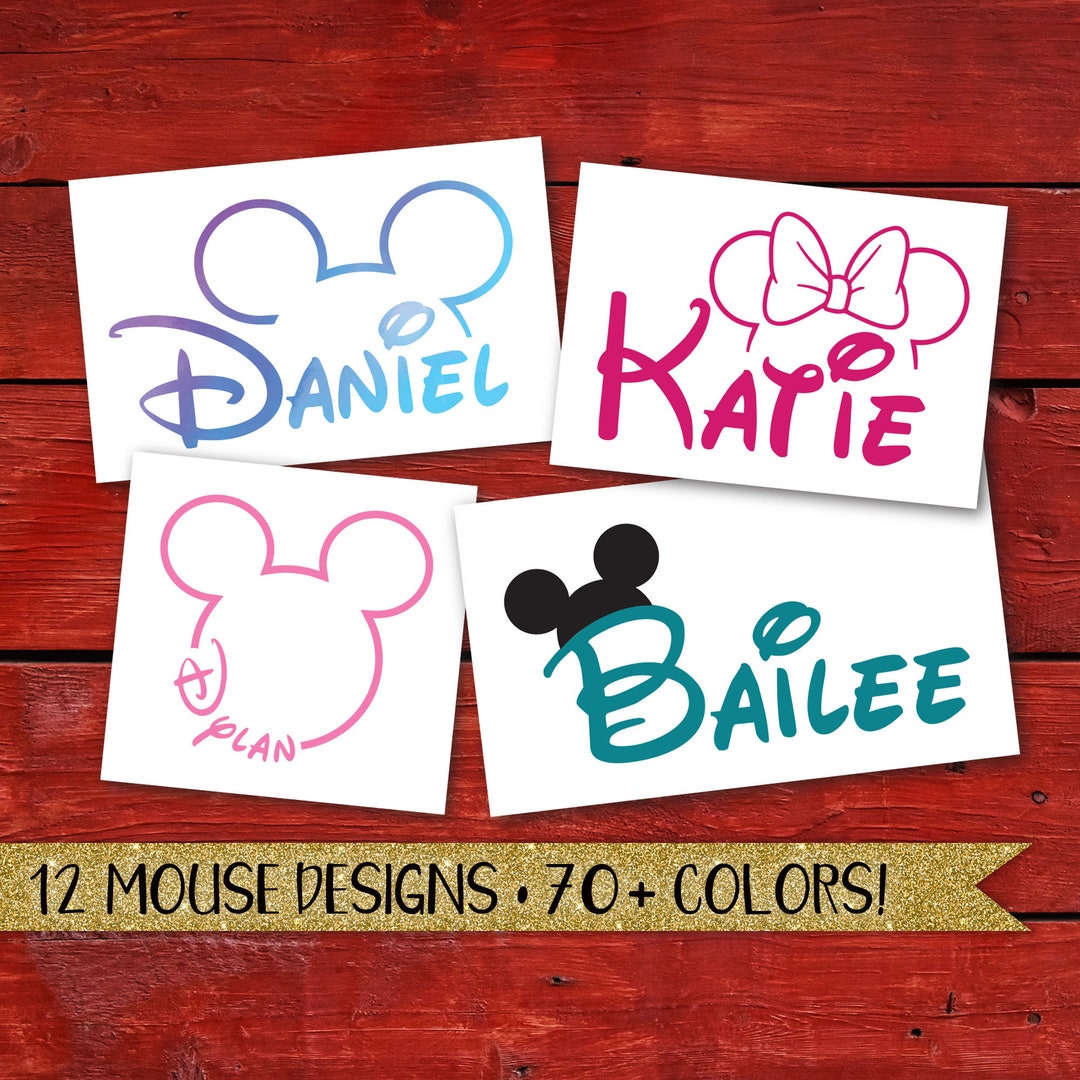 Mickey Mouse Name Decal, Personalized Mickey Mouse Name Decal, Disney ...