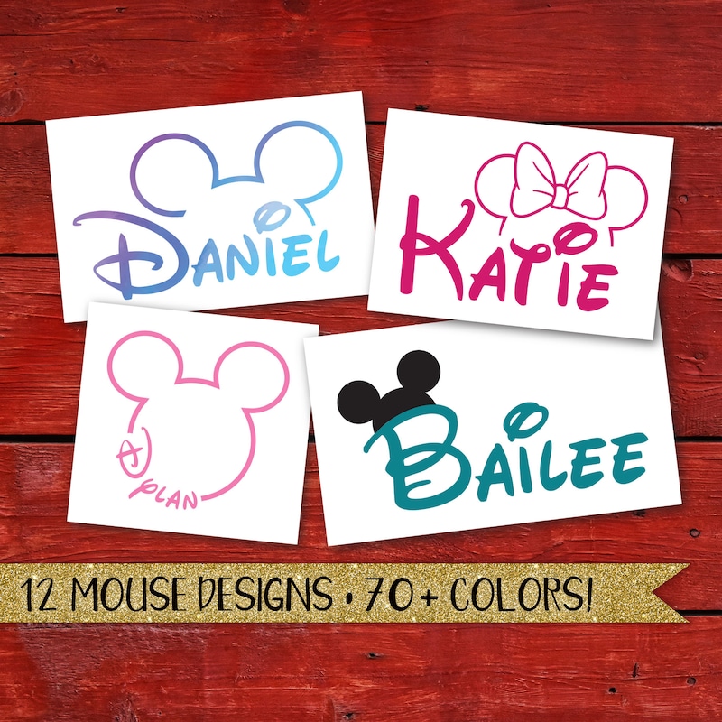 Mickey Mouse Name Tags - Etsy