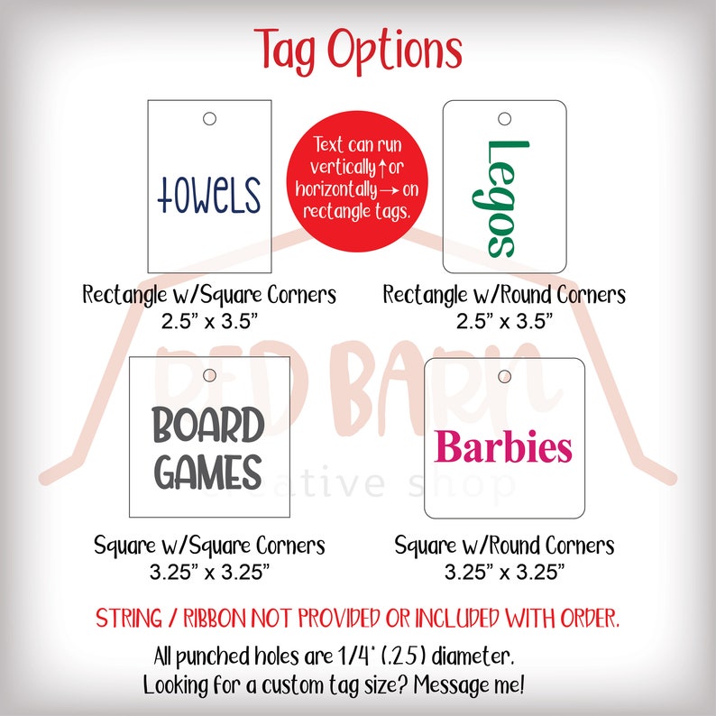 Custom Hang Tag Laminated Hang Tags Fabric Cube Storage Bin - Etsy