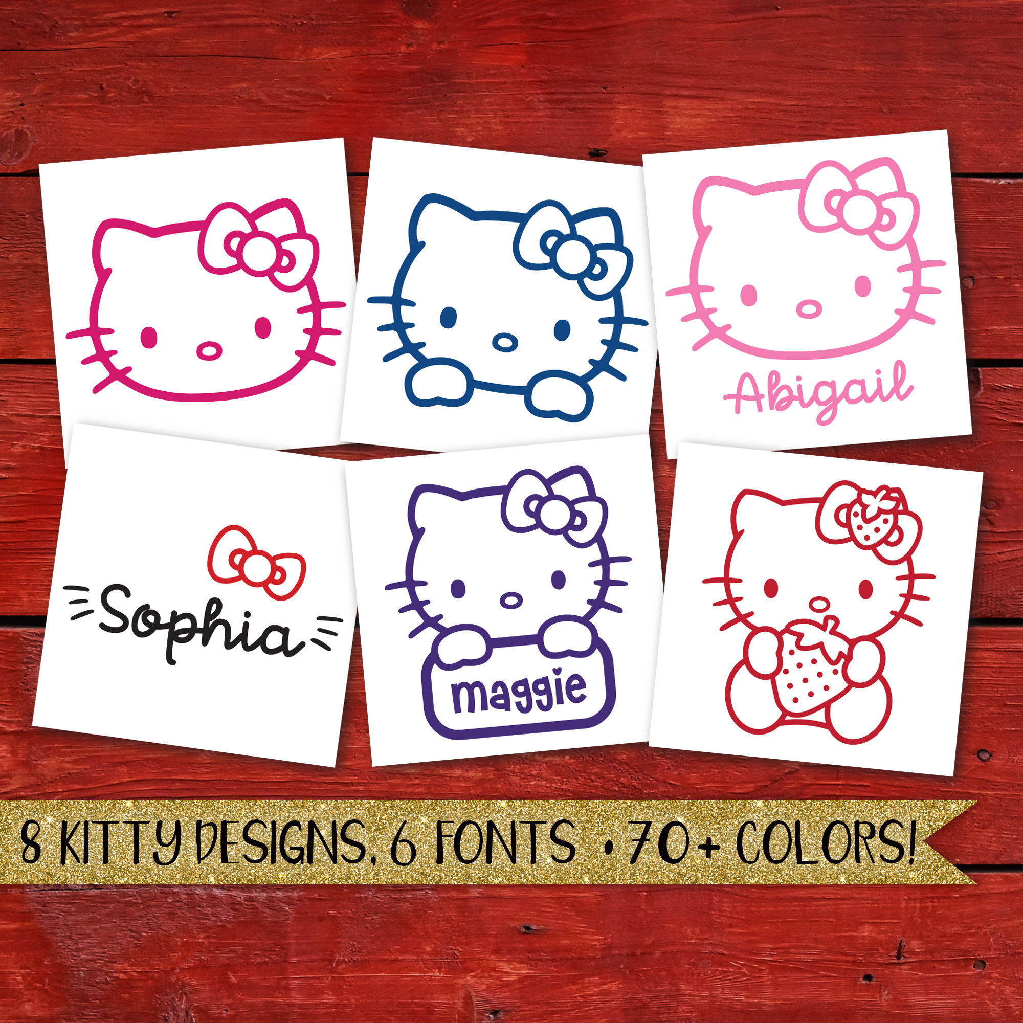 Hello Kitty Name Tag Design For Kids