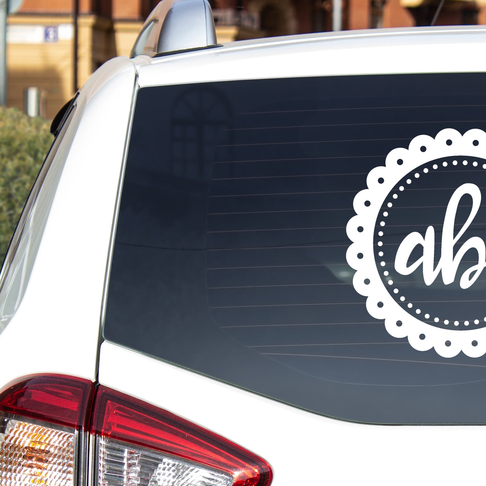 Lowercase Monogram Car Decal Heart Letter Sticker Circle | Etsy