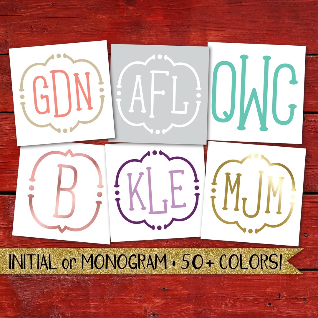 Monogram Car Decal, Monogram Decal, Monogram Decal for Car, 4 Letter ...