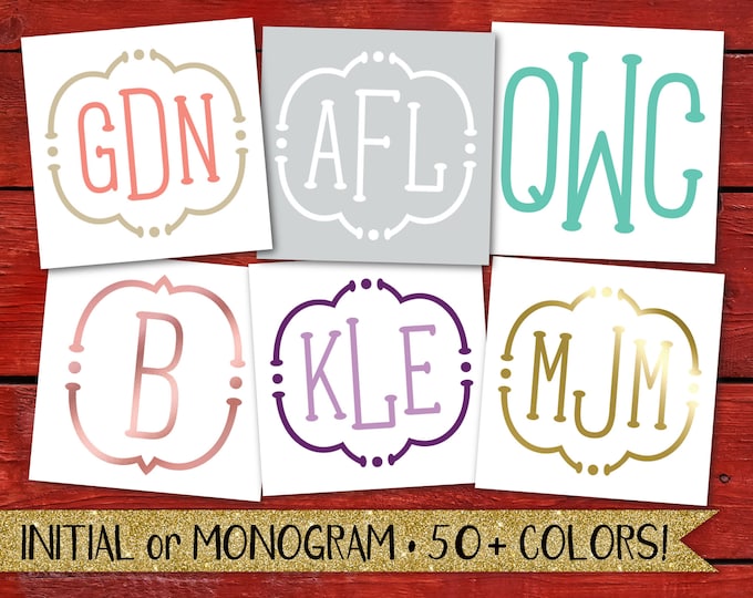 Four Initial Monogram Decal Four Letter Monogram Decal 4 Letter ...