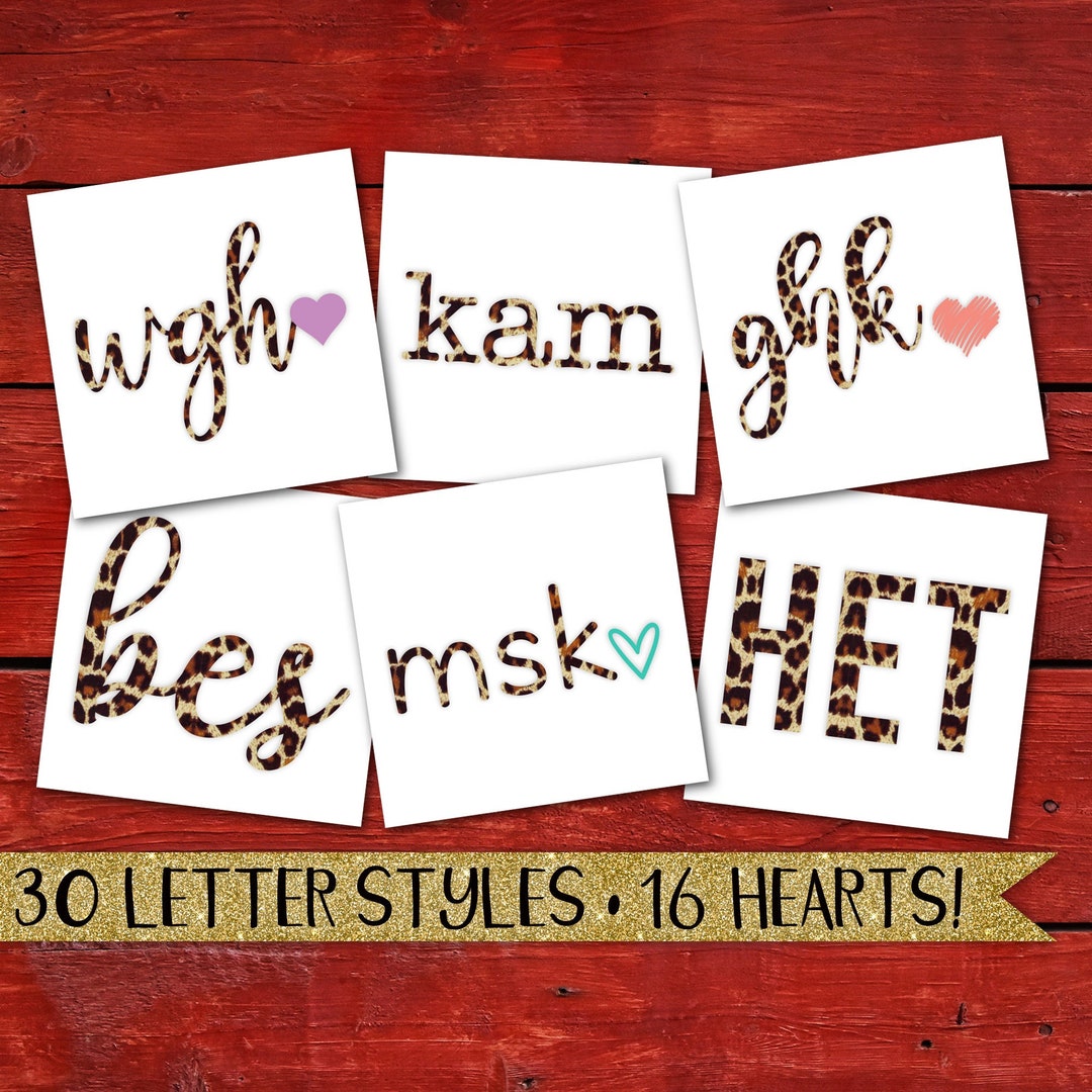 Leopard Print Monogram, Leopard Lowercase Monogram, Leopard Monogram ...