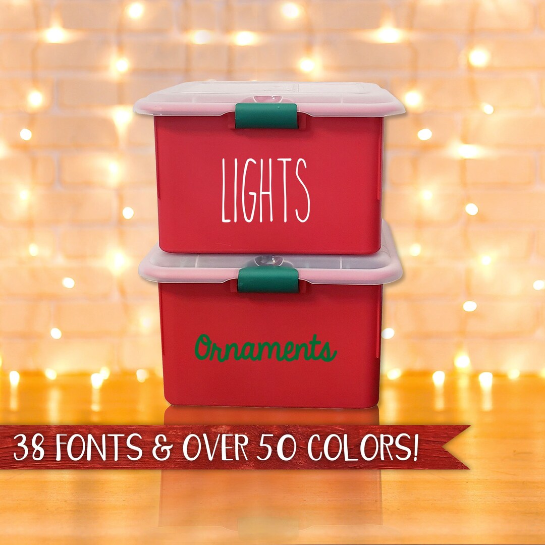 Storage Container Labels, Storage Bin Decals, Christmas Storage Decals ...
