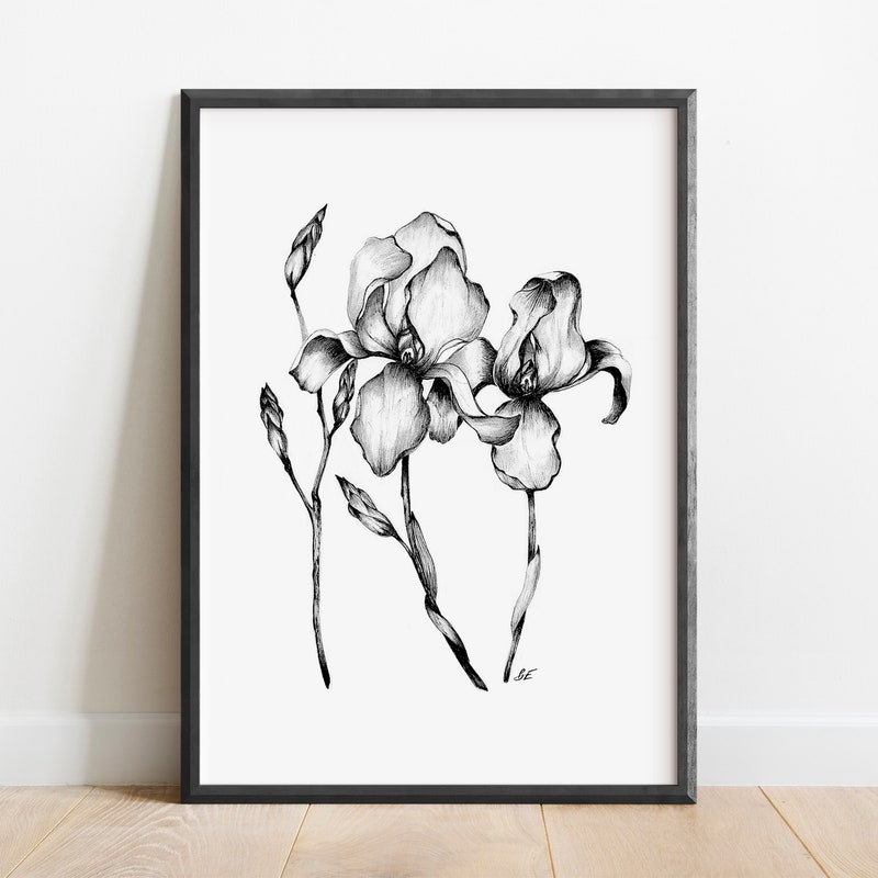 Flower Drawing - Etsy