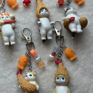 Mofusand Cat Keychain: Kawaii Shrimp Series Beaded Bag Charm - Etsy