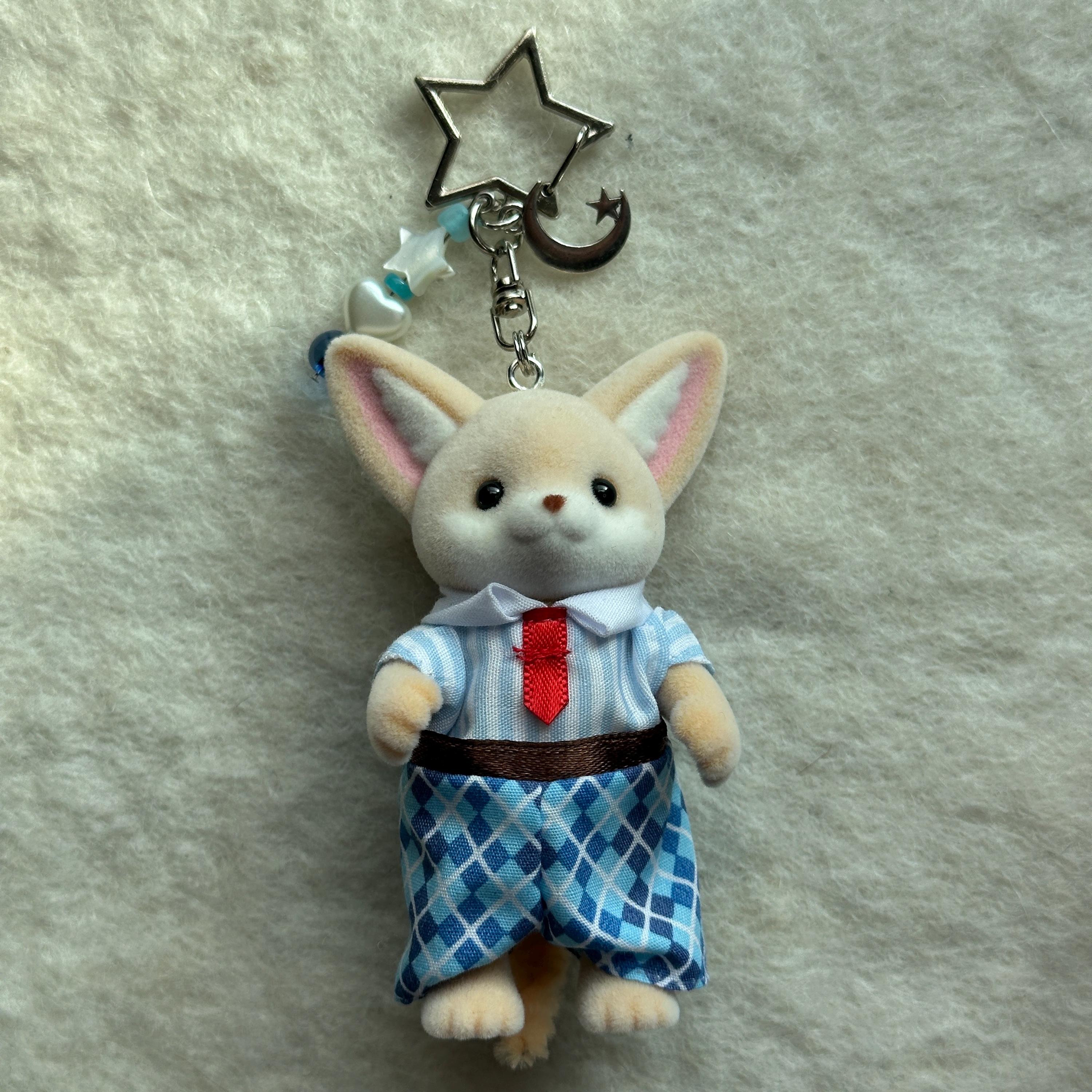 Calico Critter Fennec Fox Family Keychain: Beaded Kawaii Charm - Etsy