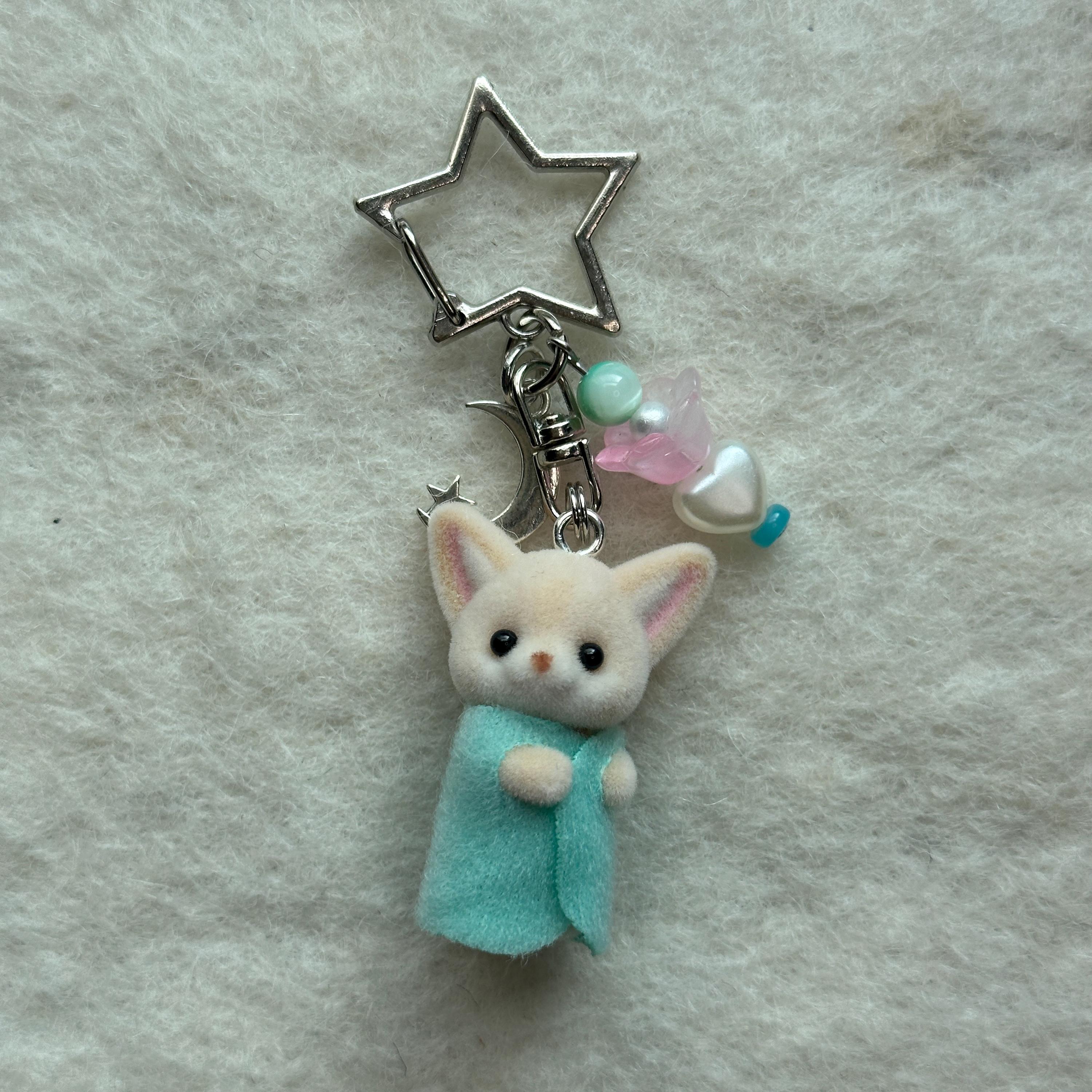Calico Critter Fennec Fox Family Keychain: Beaded Kawaii Charm - Etsy