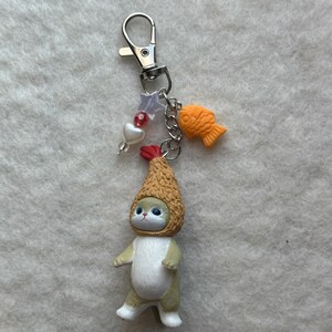 Mofusand Cat Keychain: Kawaii Shrimp Series Beaded Bag Charm - Etsy