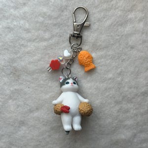 Mofusand Cat Keychain: Kawaii Shrimp Series Beaded Bag Charm - Etsy