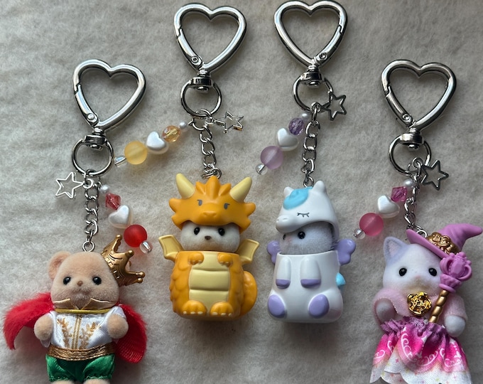 Calico Critter Keychain: Fantastical Fairytale Friends Bag Charm - Etsy