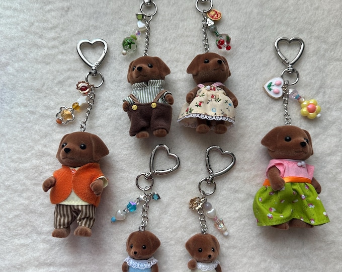 Calico Critter Keychain | Cute Keychain | Kawaii Keychain | Chocolate ...