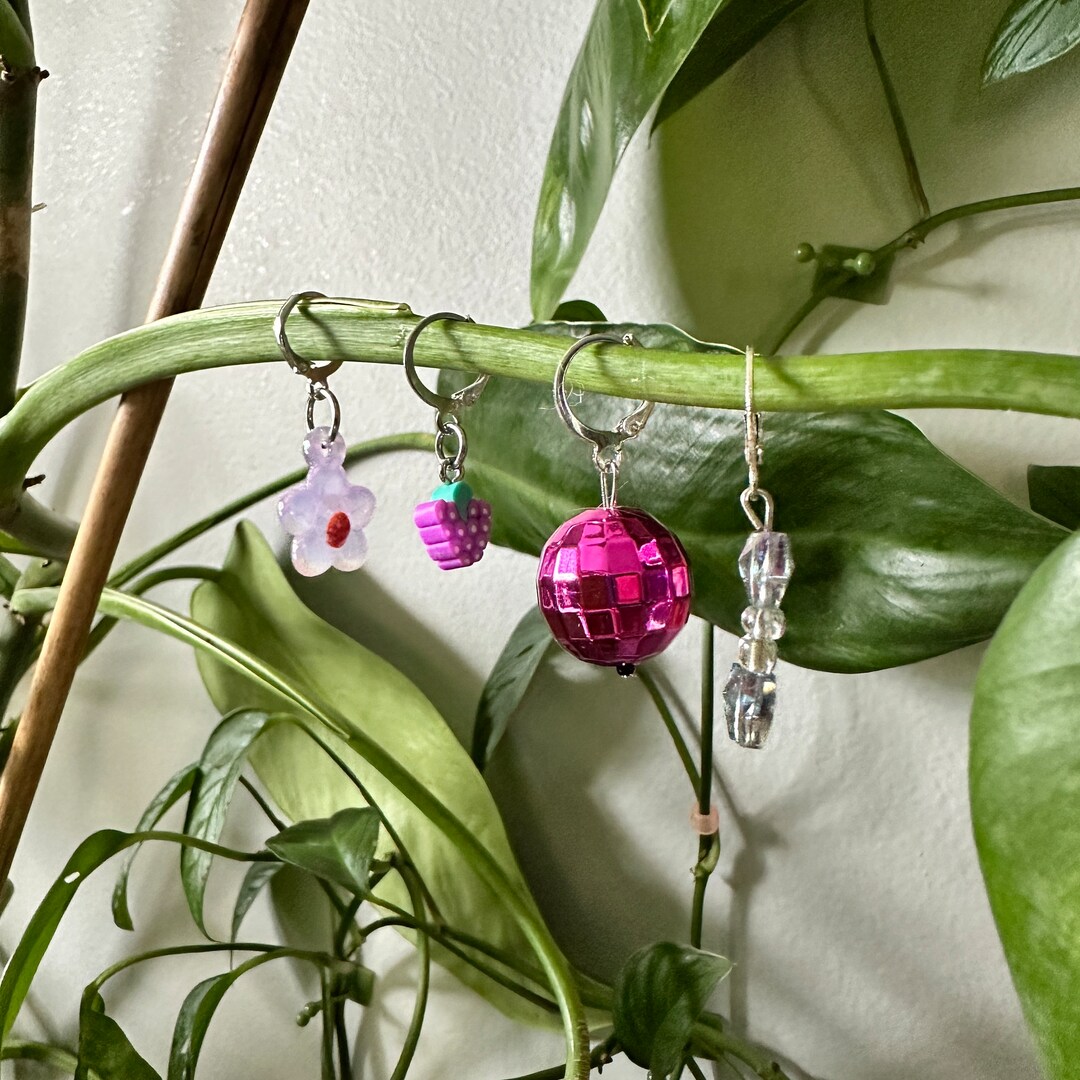 Handmade Plant Charms: Butterfly, Flower, Grape, Disco Ball - 4 PACK - Etsy