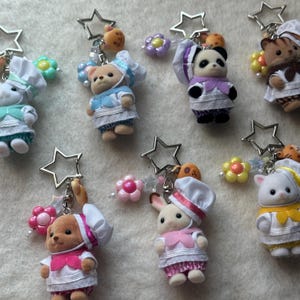Baby Bakers Calico Critter Keychain | Kawaii Beaded Charm - Etsy