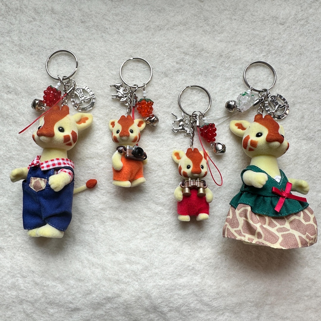 Calico Critters Giraffe Baby Keychain | Kawaii Phone Charm - Etsy