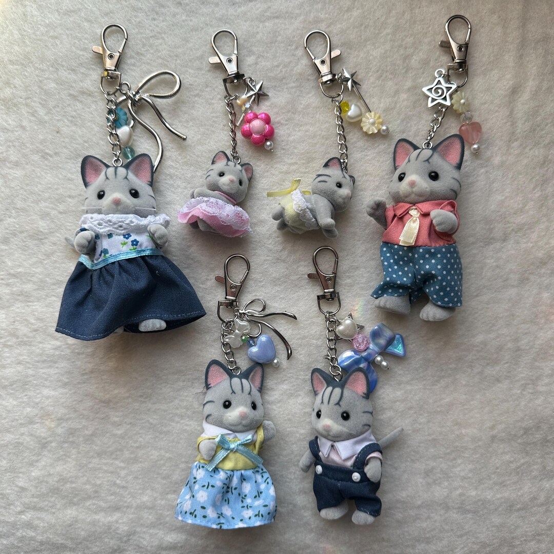 Calico Critter Keychain | Cute Keychain | Kawaii Keychain | Phone Charm ...