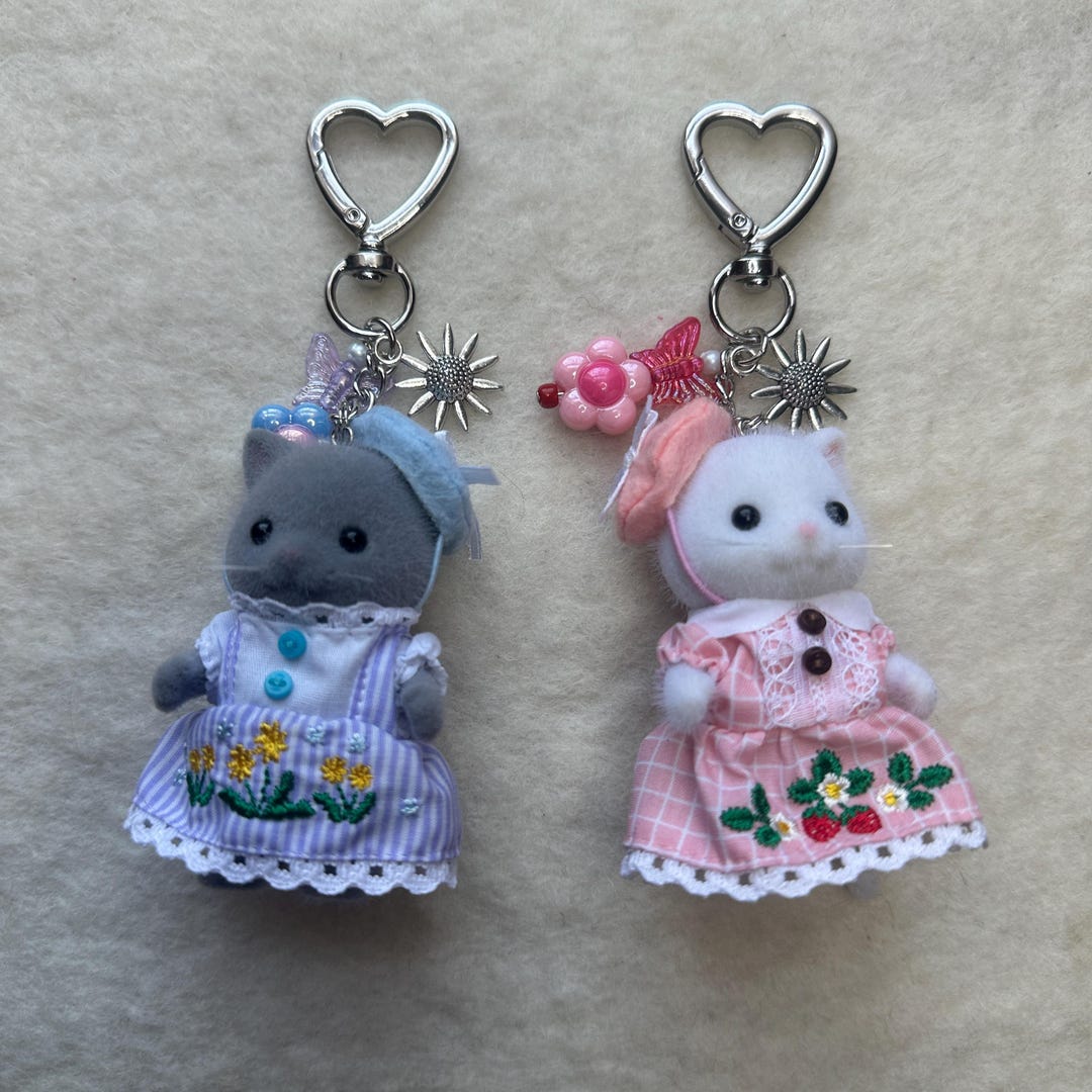 Calico Critter Keychain | Cute Keychain | Kawaii Keychain | Phone ...