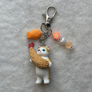 Mofusand Cat Keychain: Kawaii Shrimp Series Beaded Bag Charm - Etsy