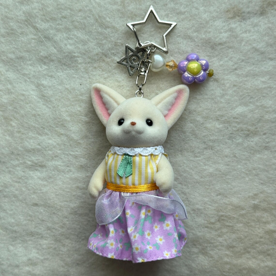 Calico Critter Fennec Fox Family Keychain: Beaded Kawaii Charm - Etsy