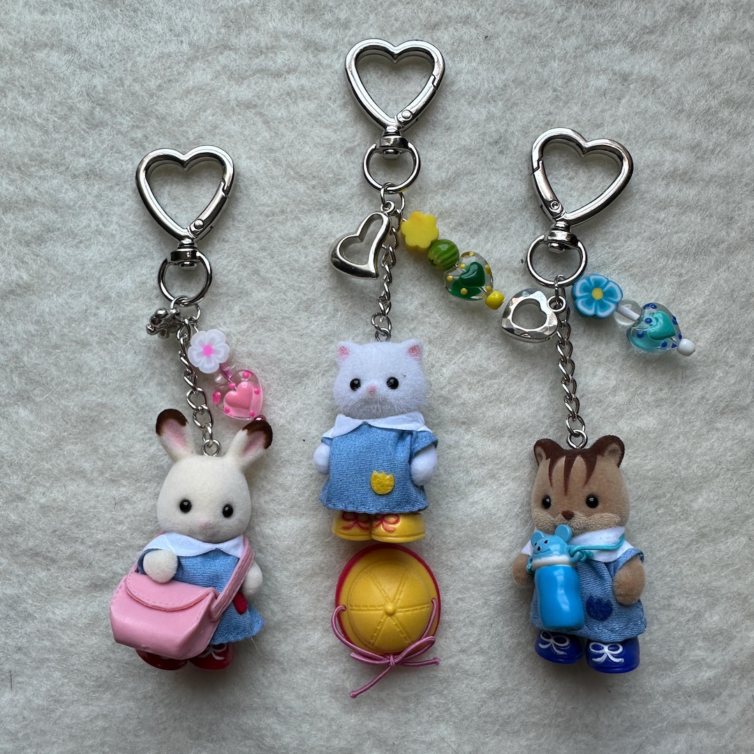 Calico Critter Keychain Cute Keychain Kawaii Keychain Phone Charms ...