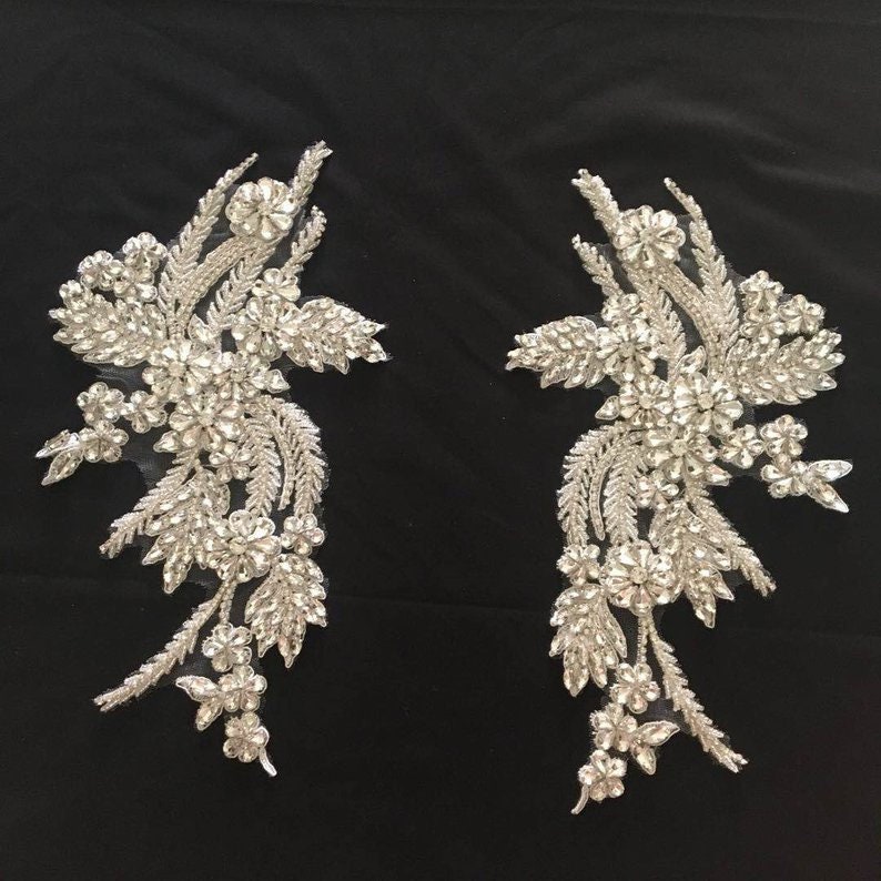 Rhinestone Bead Applique Heavy Bead Handmade Rhinestone - Etsy