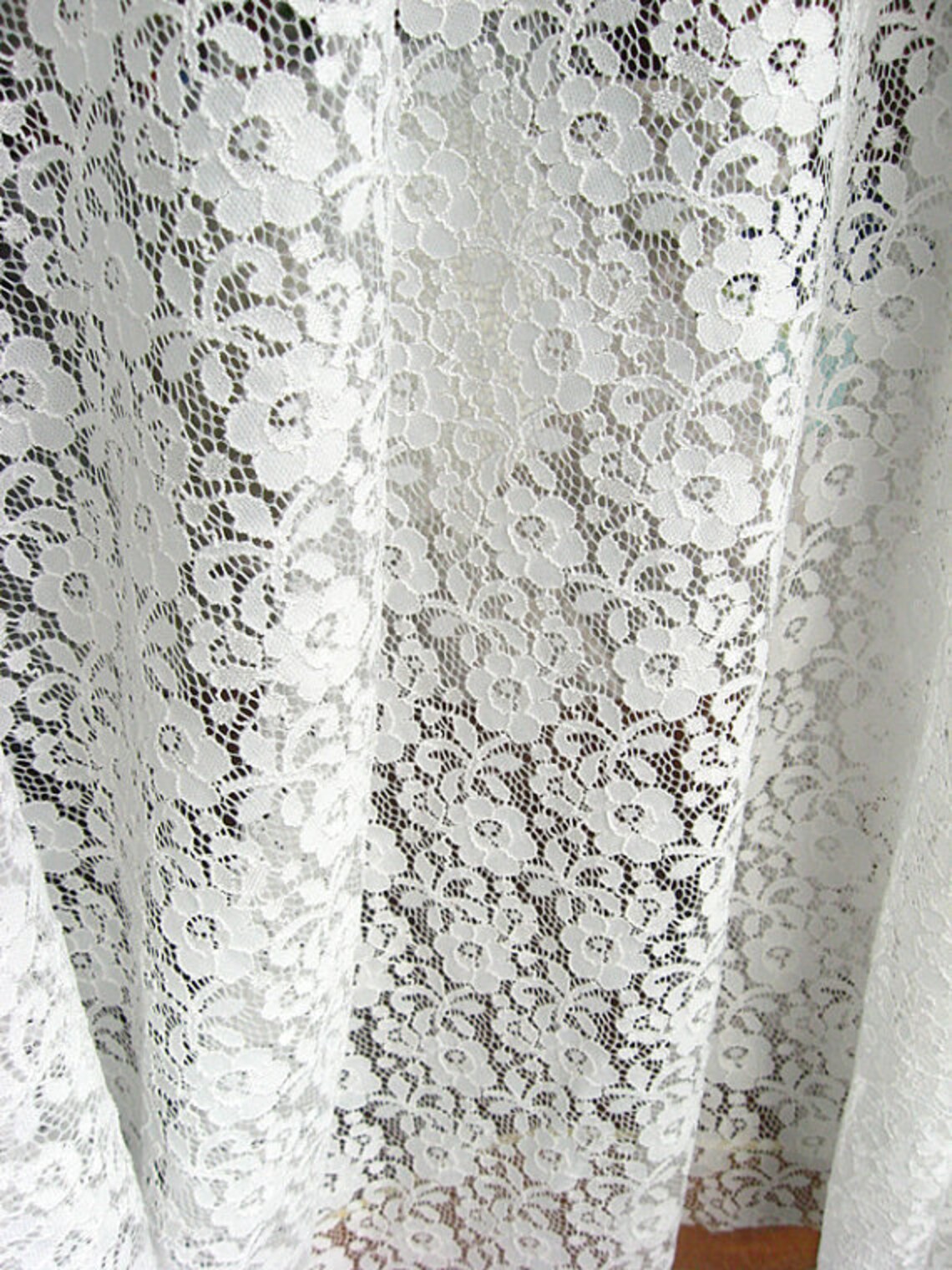 Off White Lace Fabric Stretch Lace Fabric Rose Flowers - Etsy