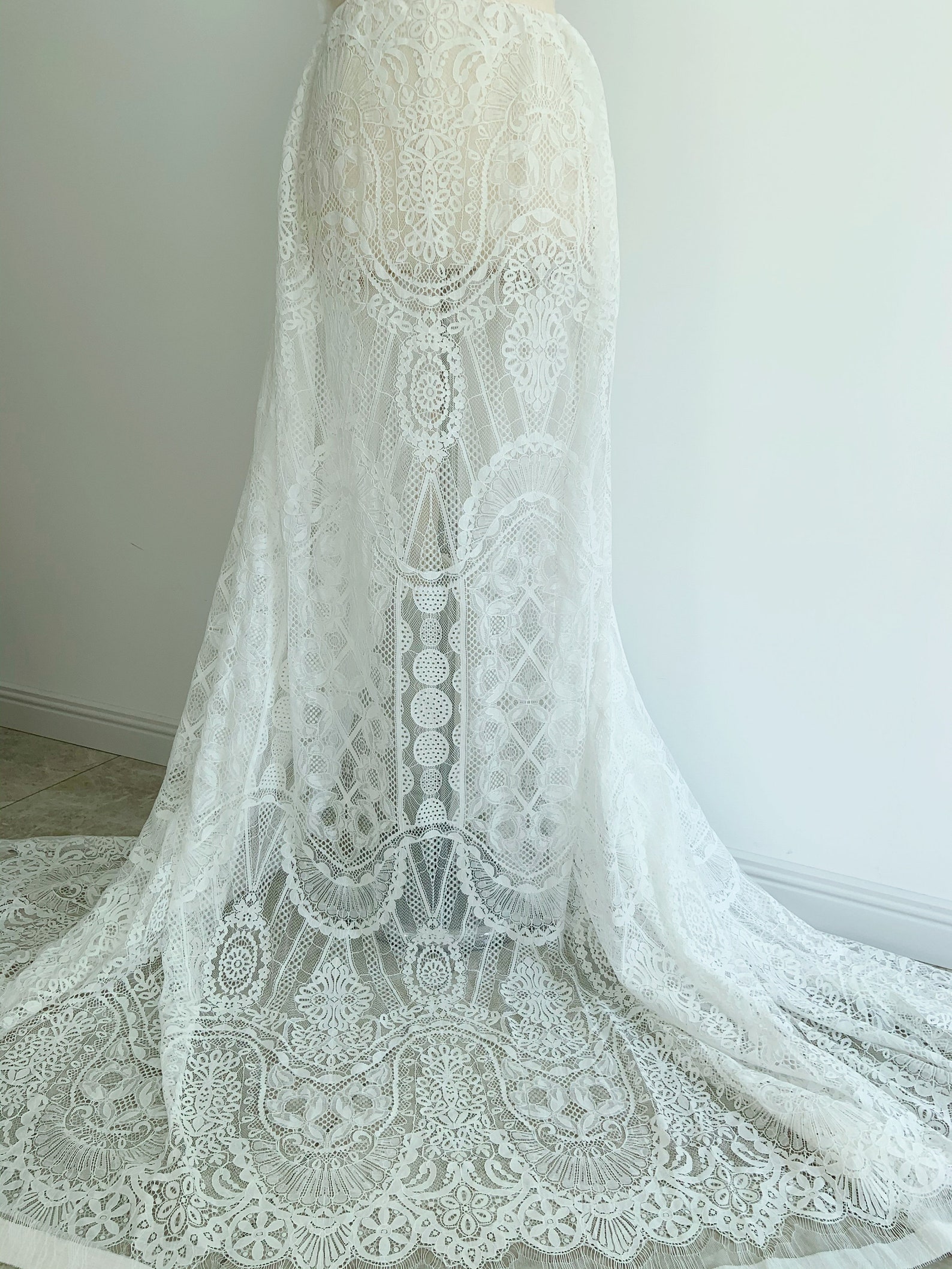 French Chantilly Lace Fabric With Retro Patterns, New Arrival - Etsy