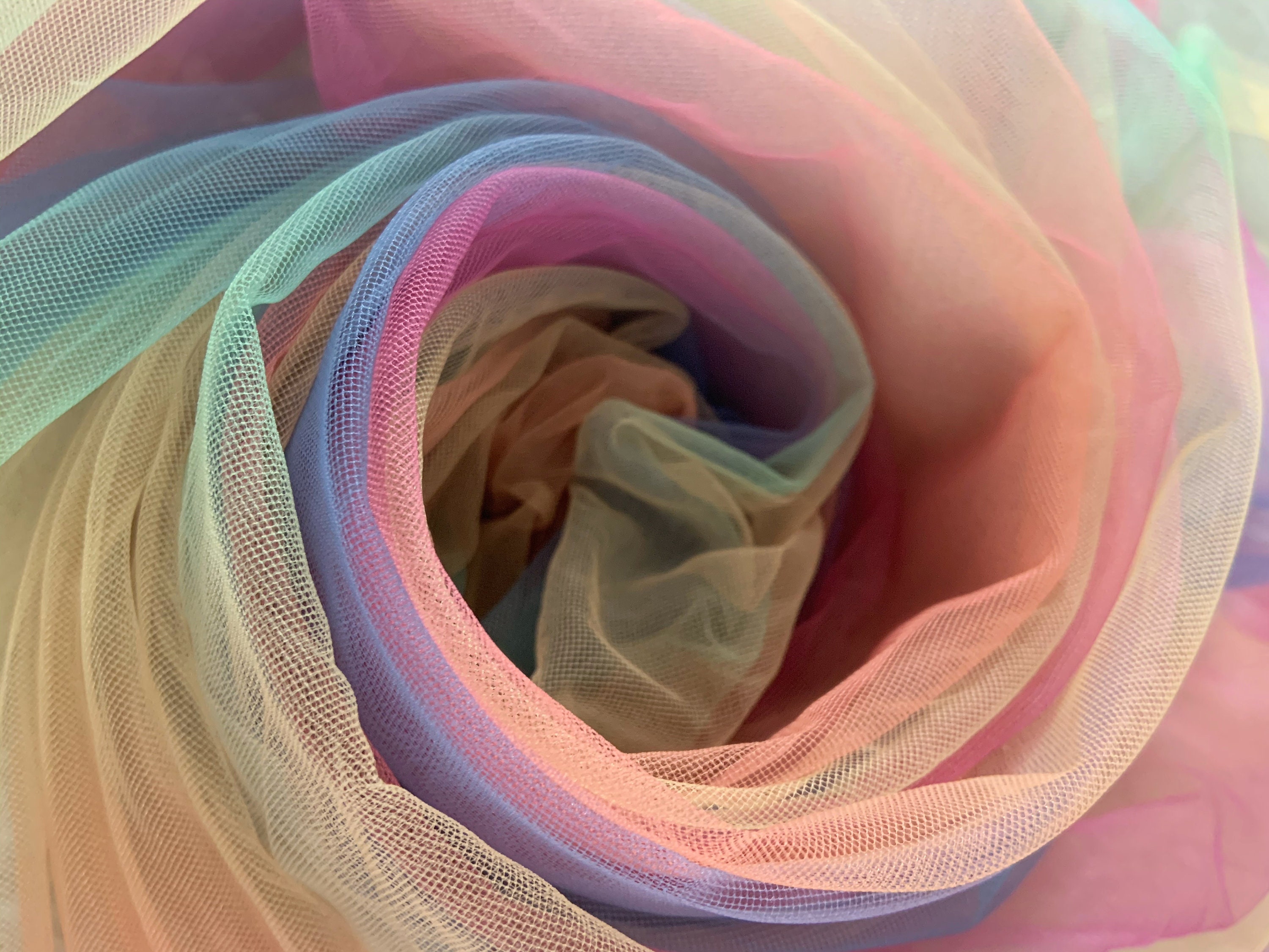 tie-dyed-tulle-fabric-with-ombr-colors-rainbow-color-mesh-etsy
