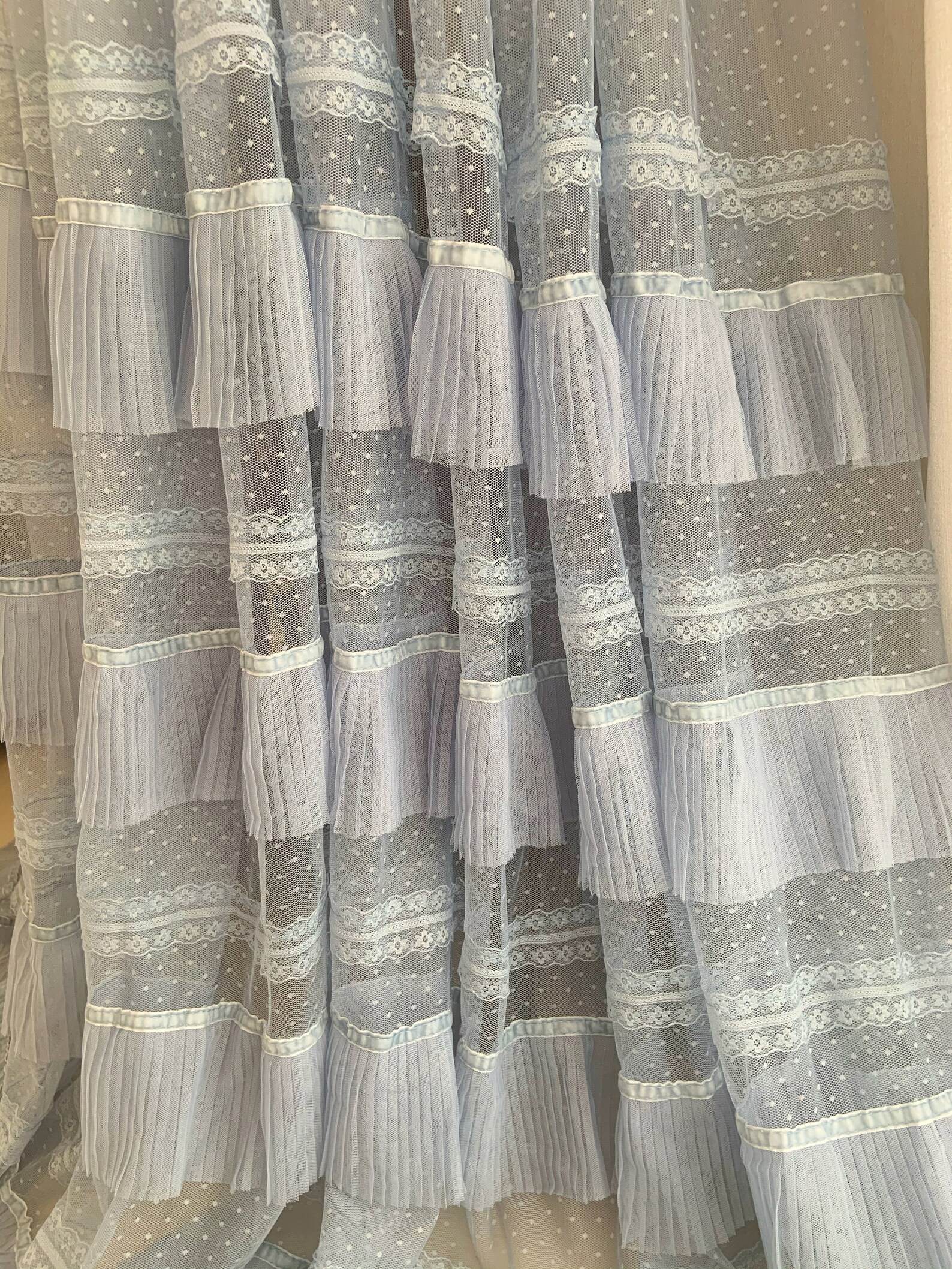 Pale Blue Ruffled Tulle Fabric Ruffle Fabric for Cake Dress | Etsy