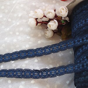 10 Yards Navy Blue Stretch Lace Trim, Elastic Lace Trimming by the Yard ...