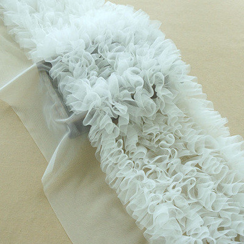 Off white frill lace trim dense ruffled lace trim ruffles | Etsy