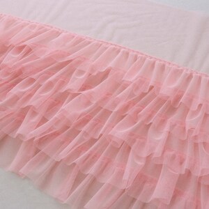 Light Blue Ruffled Trim, Tulle Ruffles Trim, Tutu Mesh Trim, Doll Dress ...